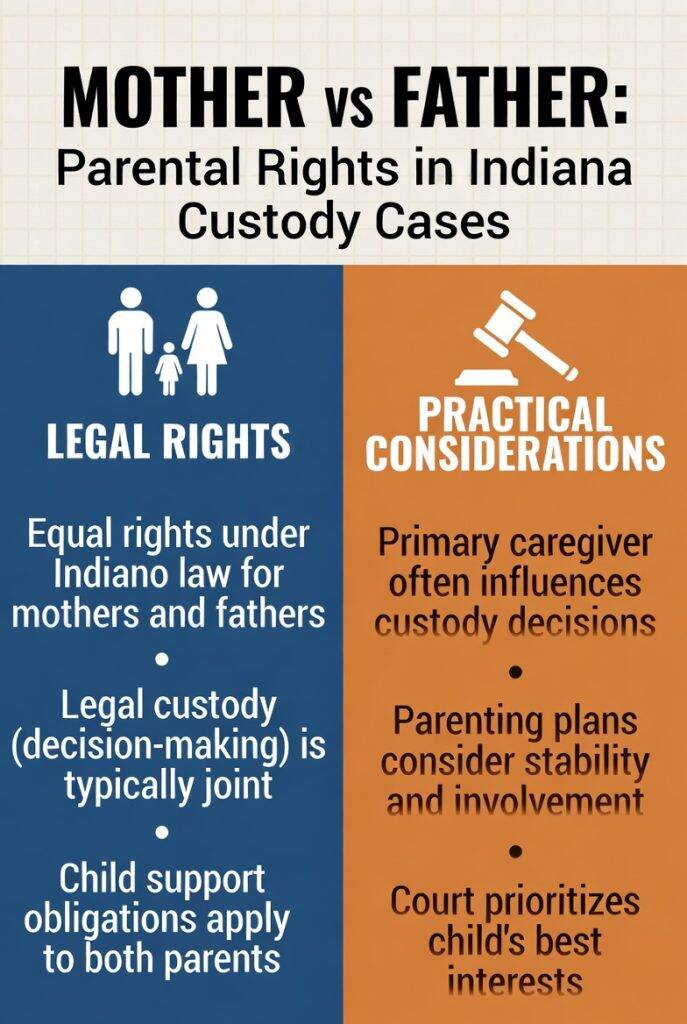 Indiana Child Custody Laws 2026: Mother vs Father Rights Guide
